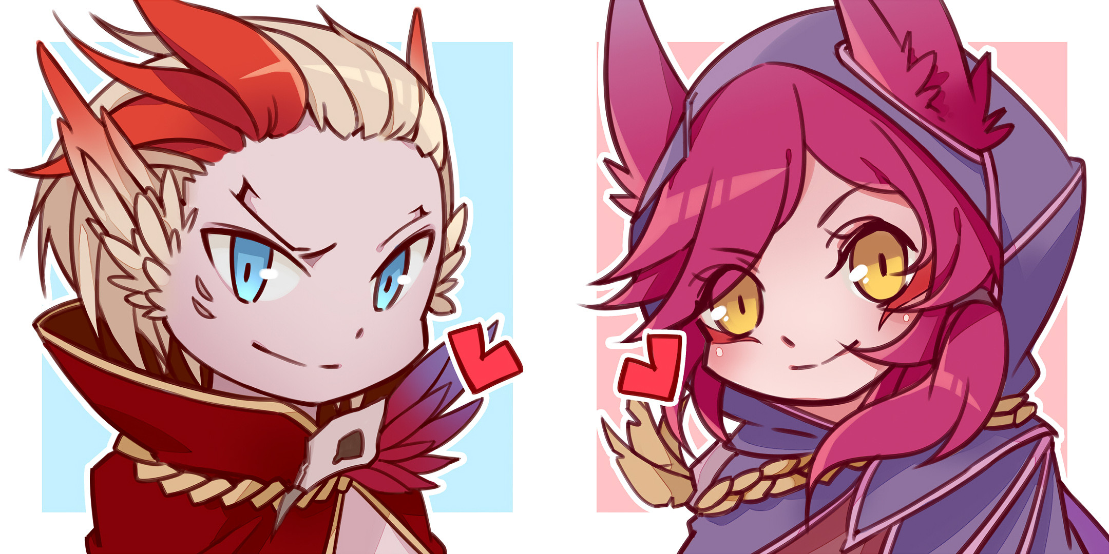 Chibi Xayah & Rakan Portrait By Eggnivia Hd Wallpaper - Rakan Y Xayah ...