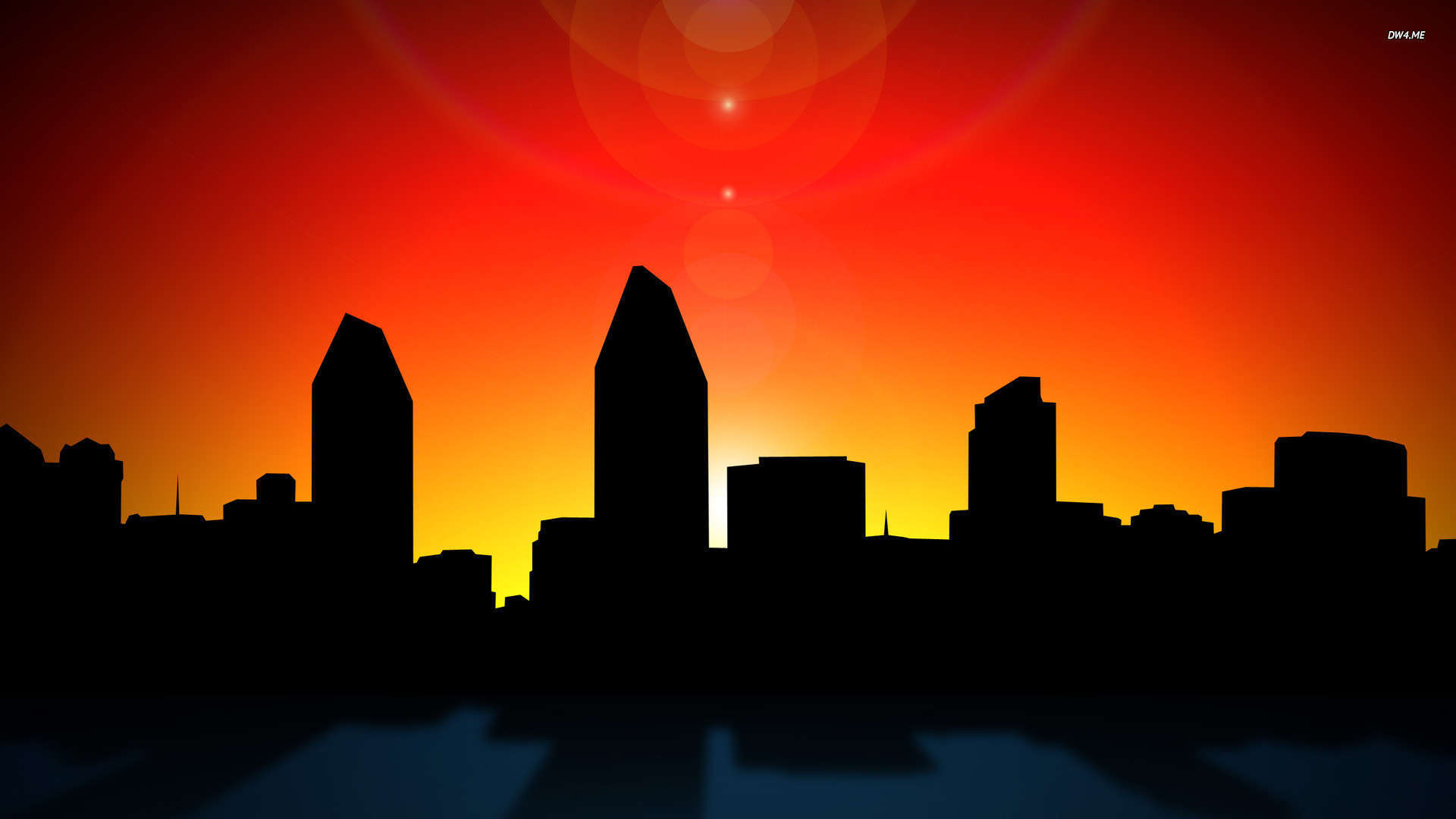 Best Atlanta Skyline Wallpaper - Sunset City Skyline Cartoon- WallpaperUse