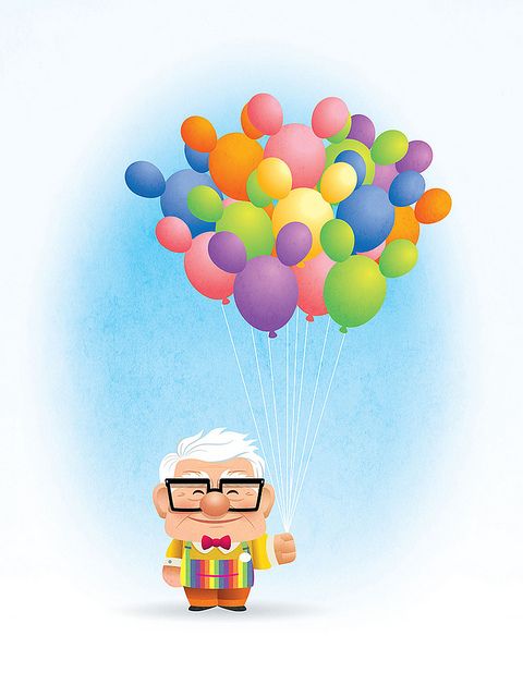 Up Character With Balloons- WallpaperUse