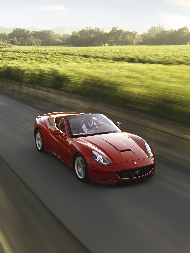Dark Red Ferrari California- WallpaperUse