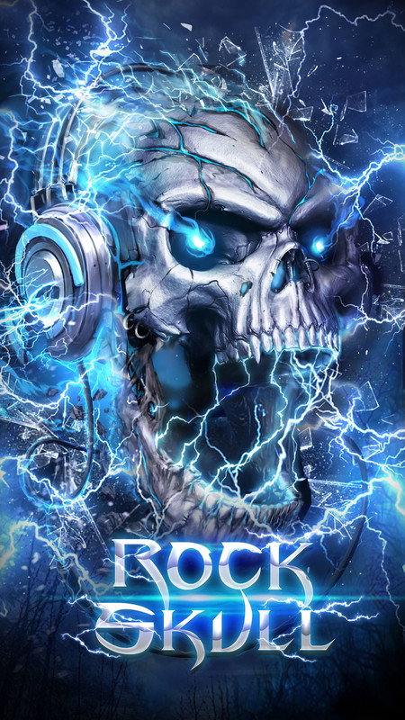 Gambar Tengkorak Api Biru- WallpaperUse