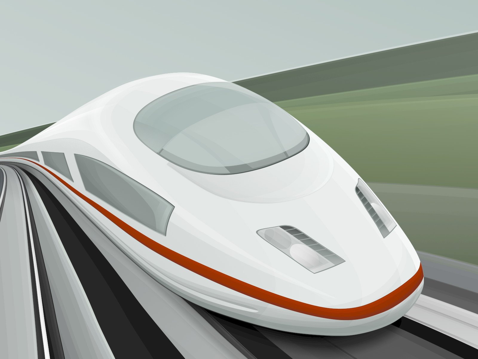 White High Speed Train- WallpaperUse