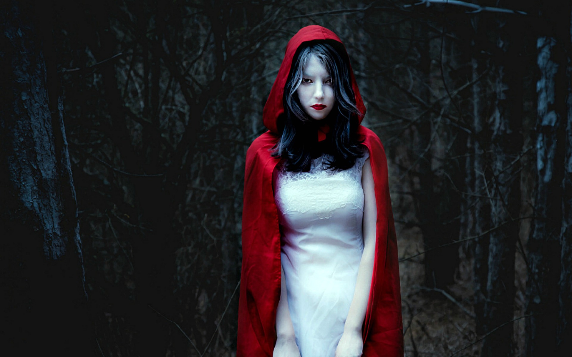 Gothic Wallpaper - Realistic Little Red Riding Hood- WallpaperUse