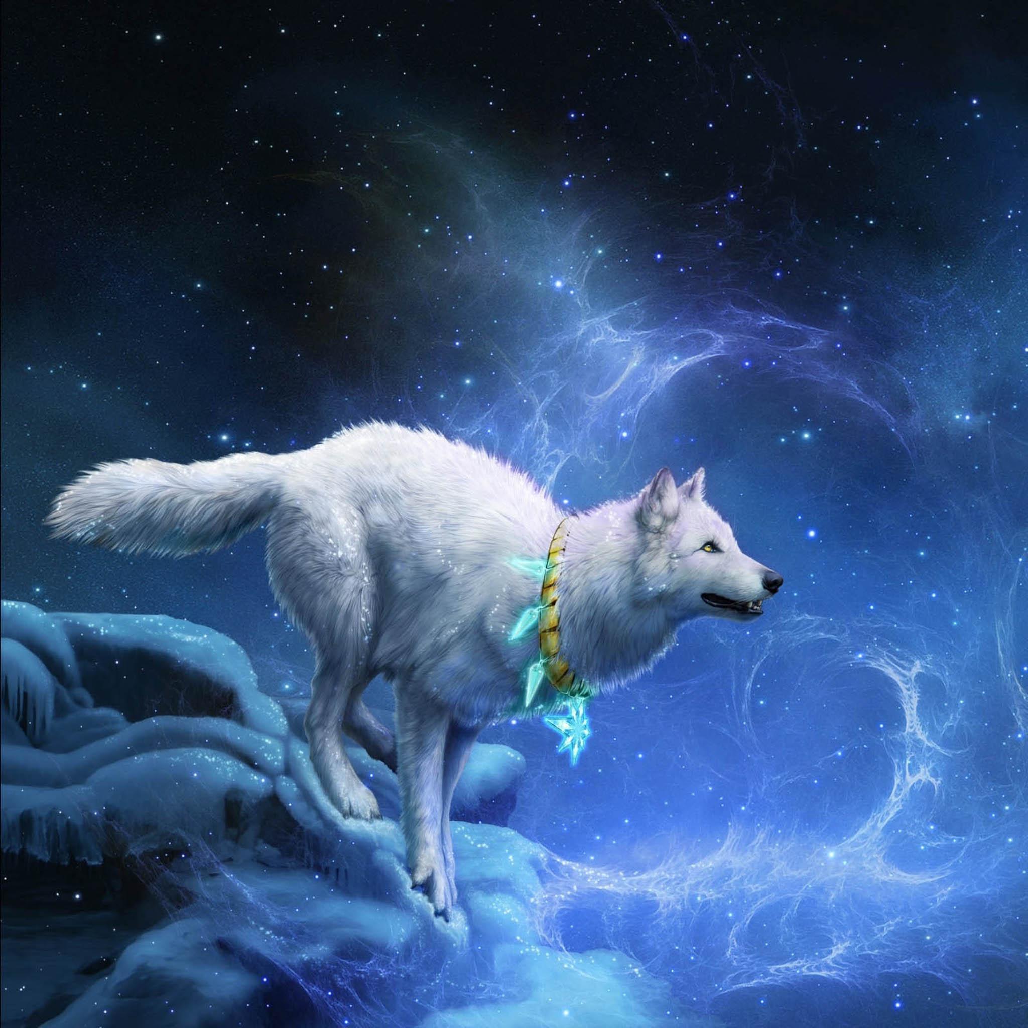 Magic White Wolf - Anime Wallpaper Wolf- WallpaperUse