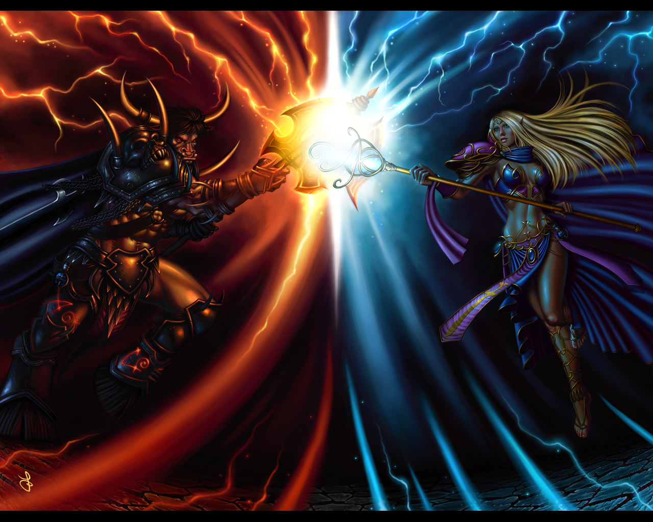 Wallpaper Good Evil Magic Fantasy Wallpapers Fantasy - Good Vs Evil ...