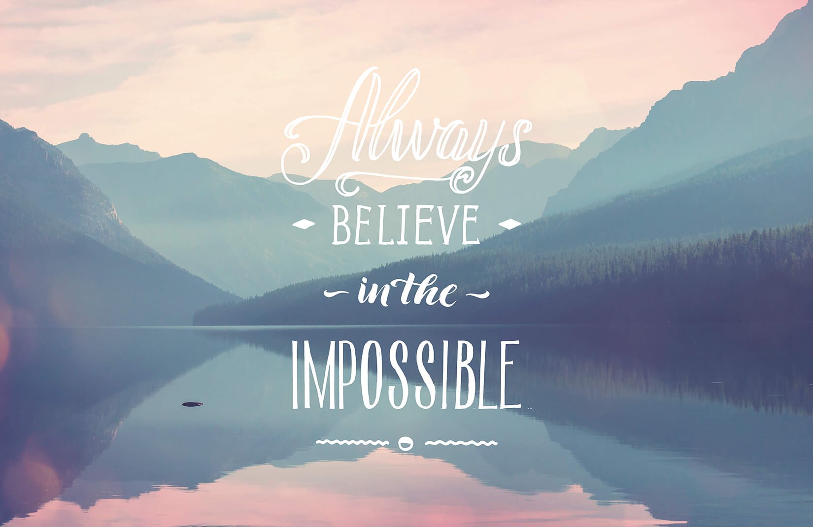 The Impossible Wall Mural Plain - Inspirational Quotes Wallpaper ...