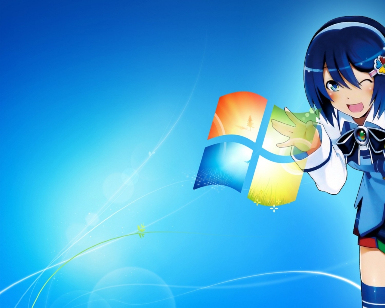 Windows Ostan Anime Girls Mascot Wallpaper Wallpaper - Windows 7 Anime ...
