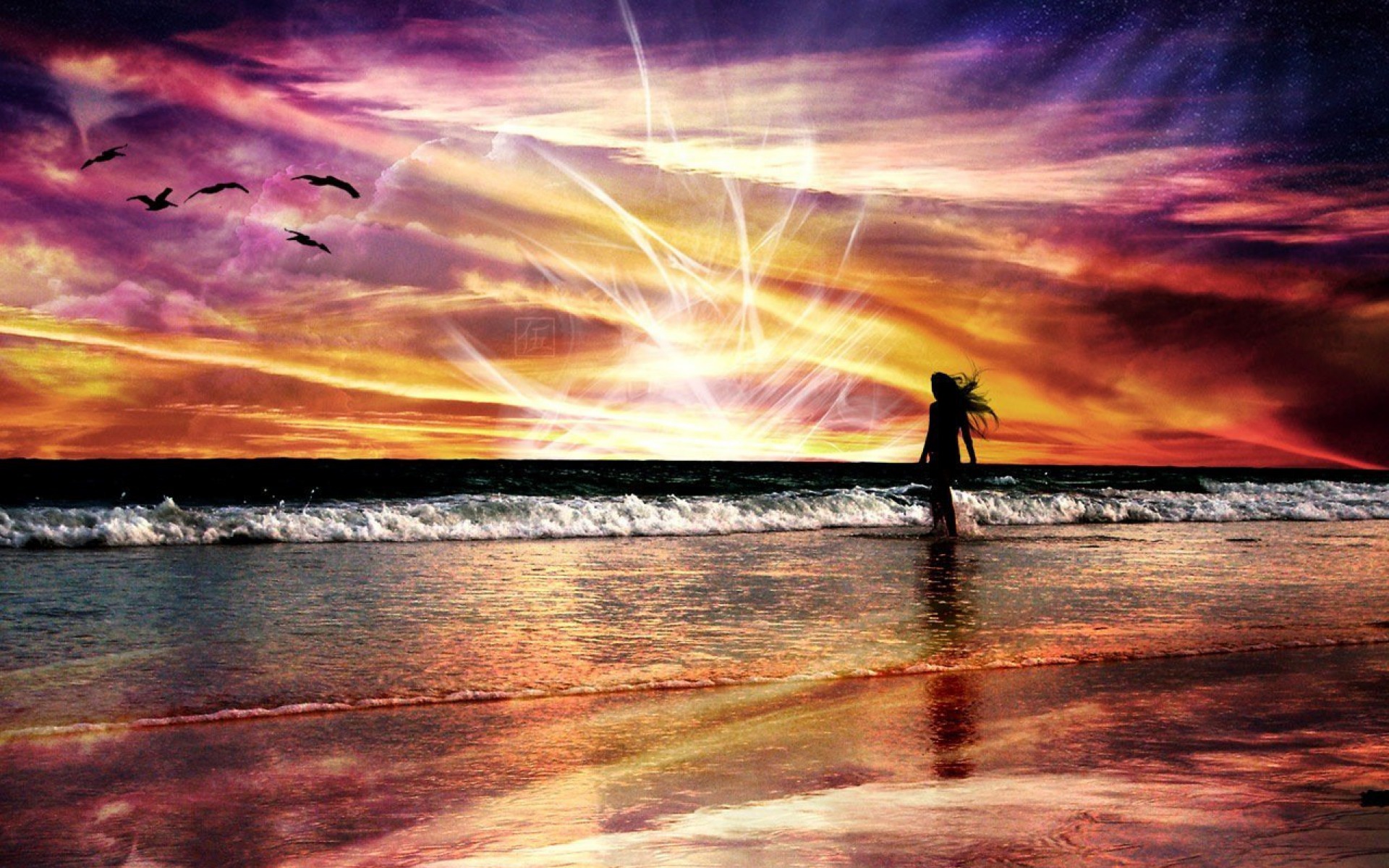 Sunset On Another Planet- WallpaperUse