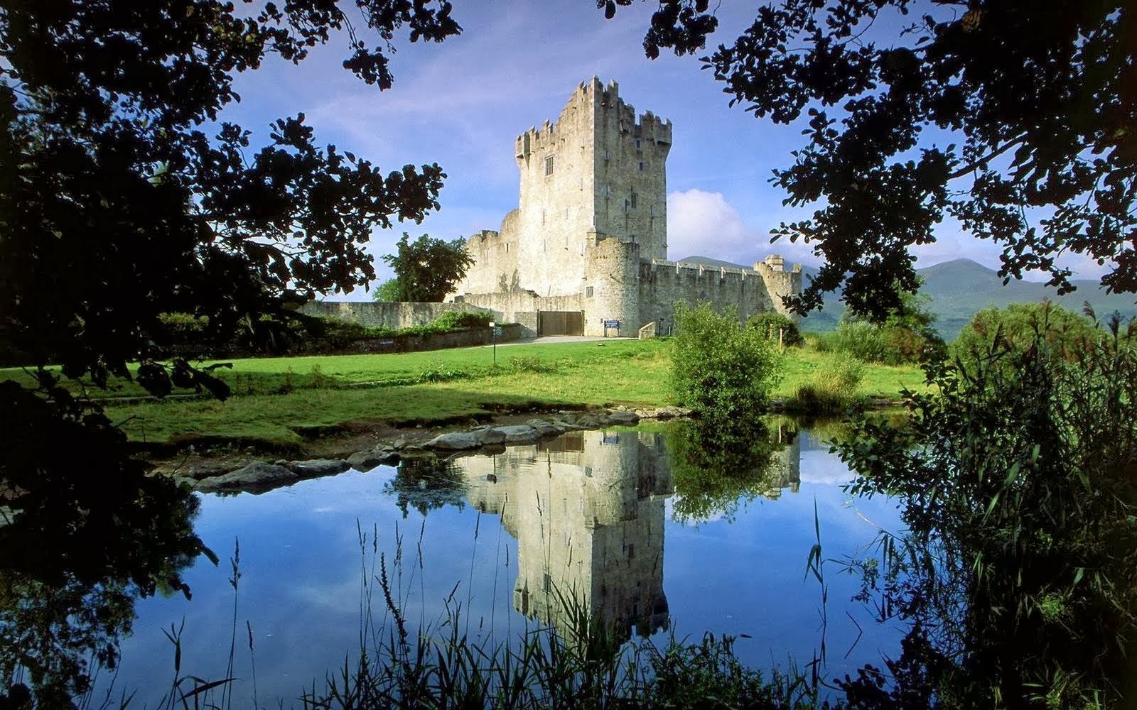 castle wallpaper,reflection,nature,natural landscape,water,castle ...