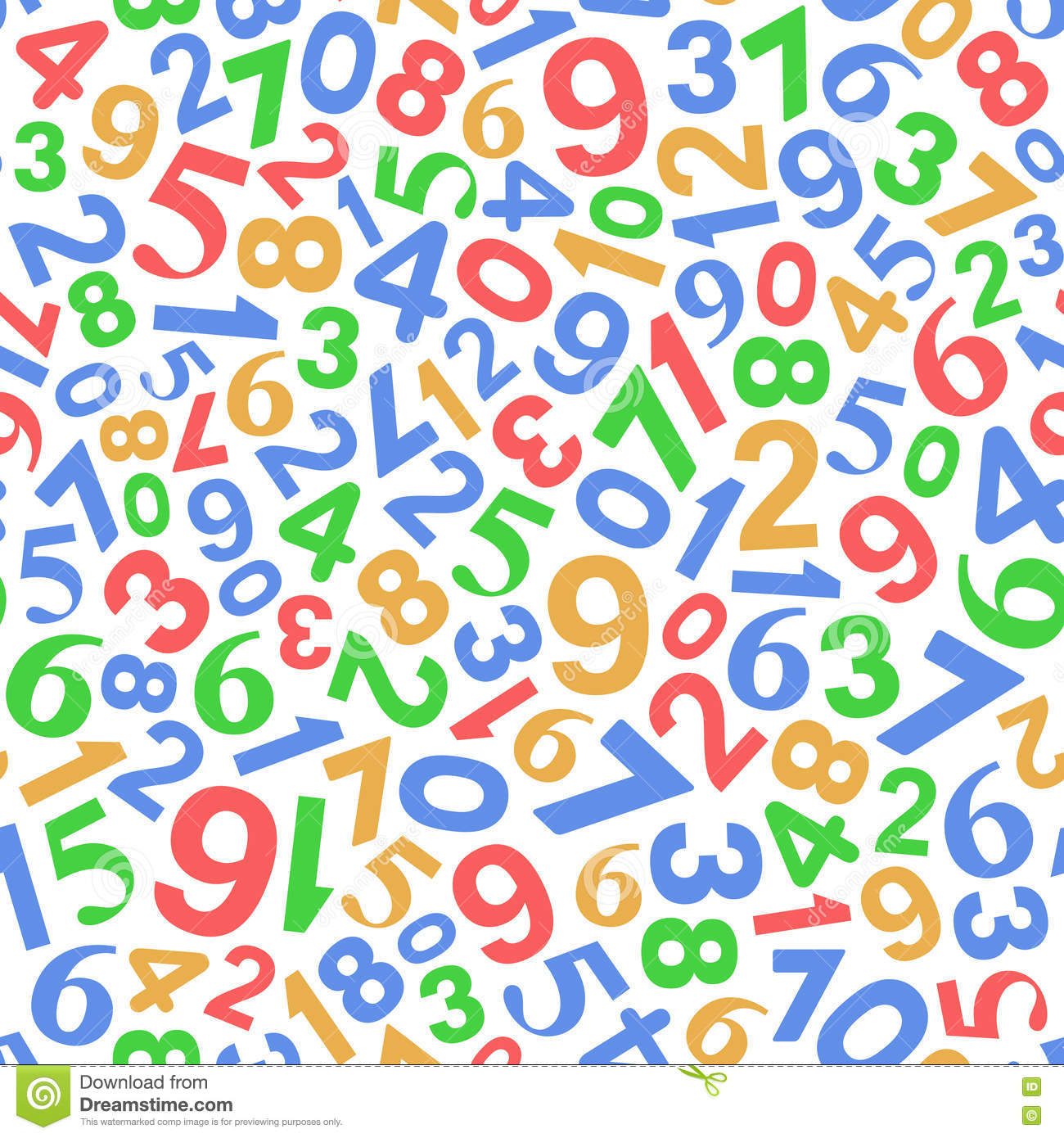 Background Seamless Pattern Study One Graphic Repeat - Color Numbers ...