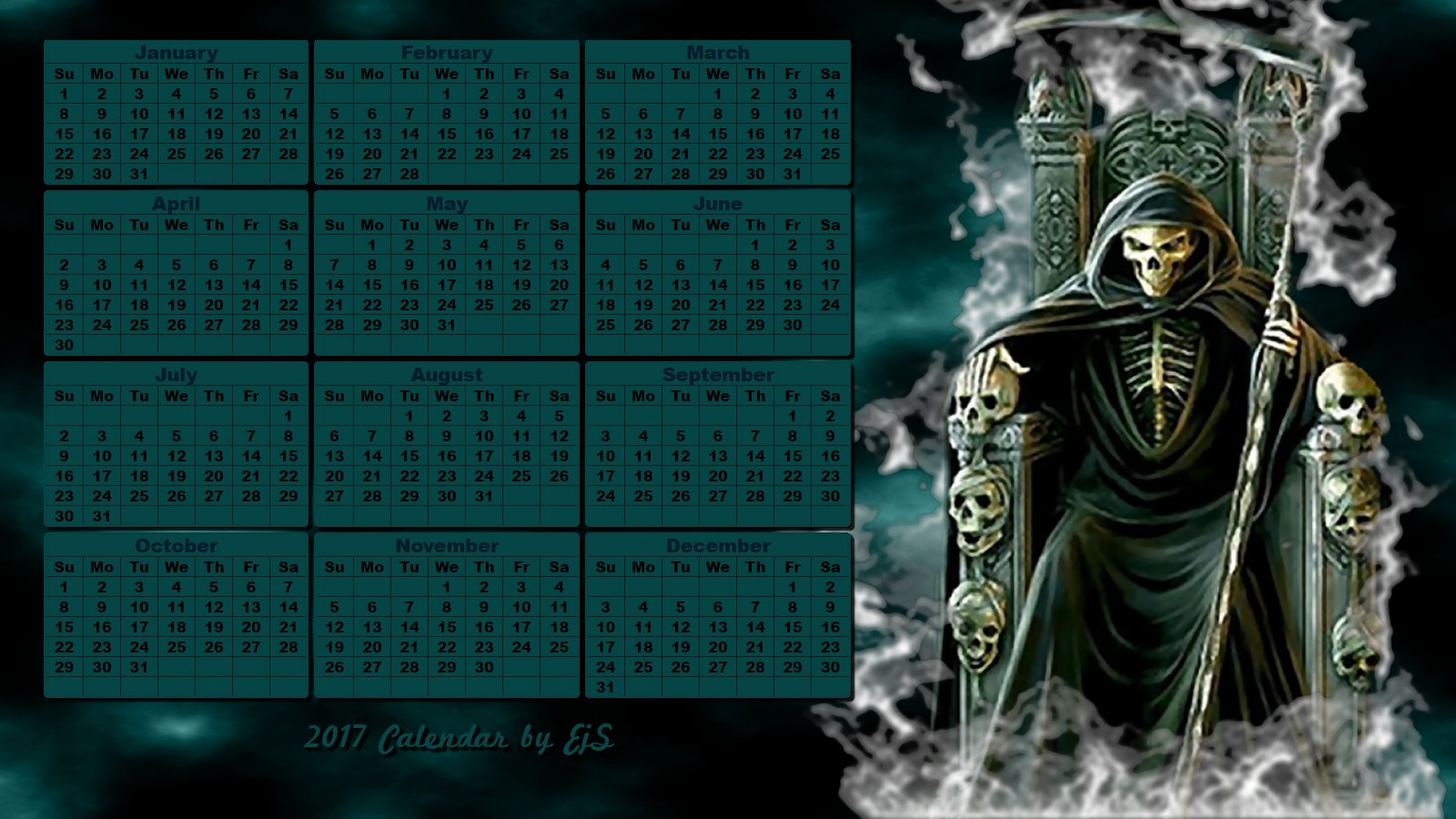 Grim Reaper Live Wallpapers Calendar Cg Artwork Organism Fictional