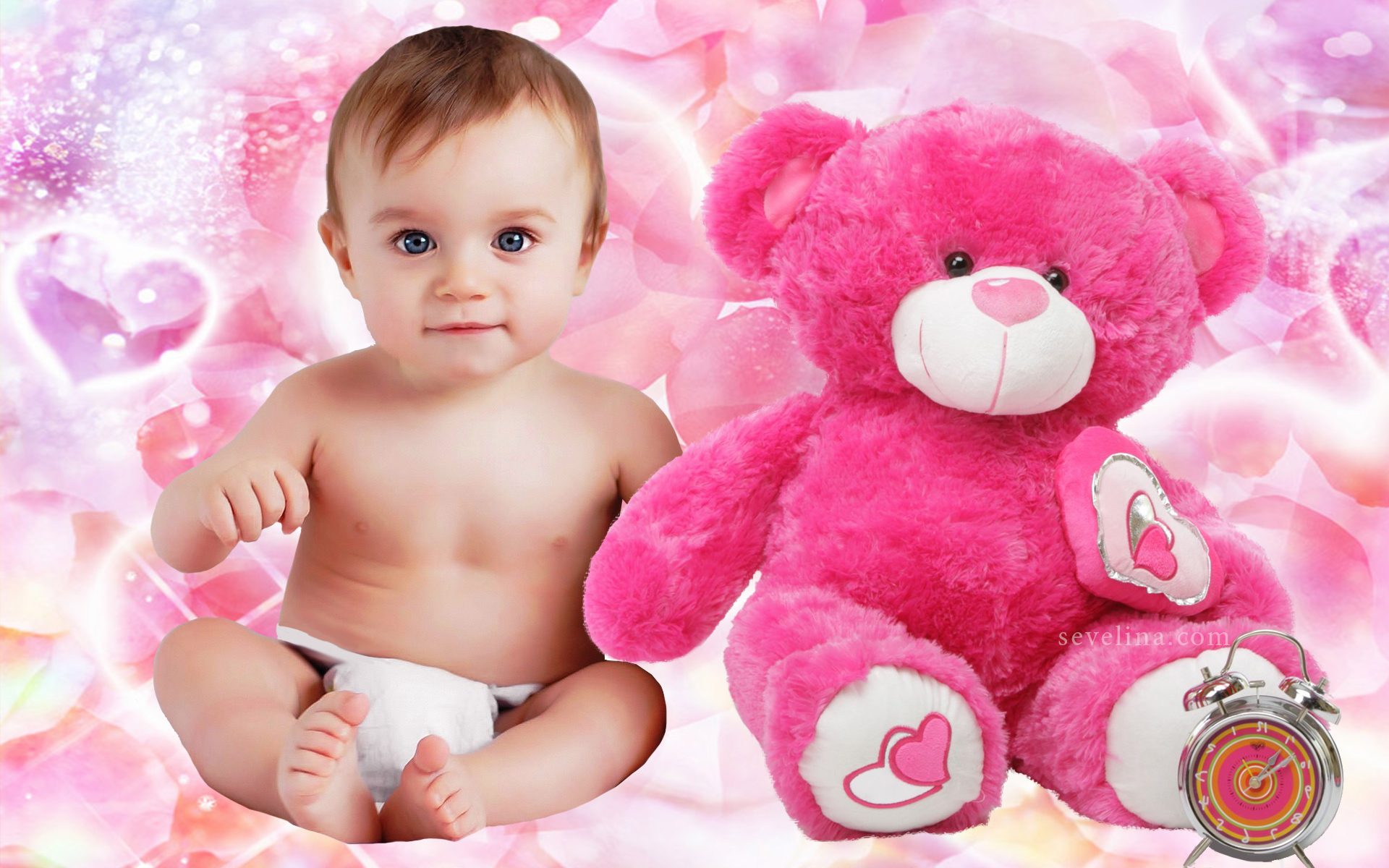 Baby And Teddy Love You Valentine Day Wallpapers - Baby Love Image Hd ...
