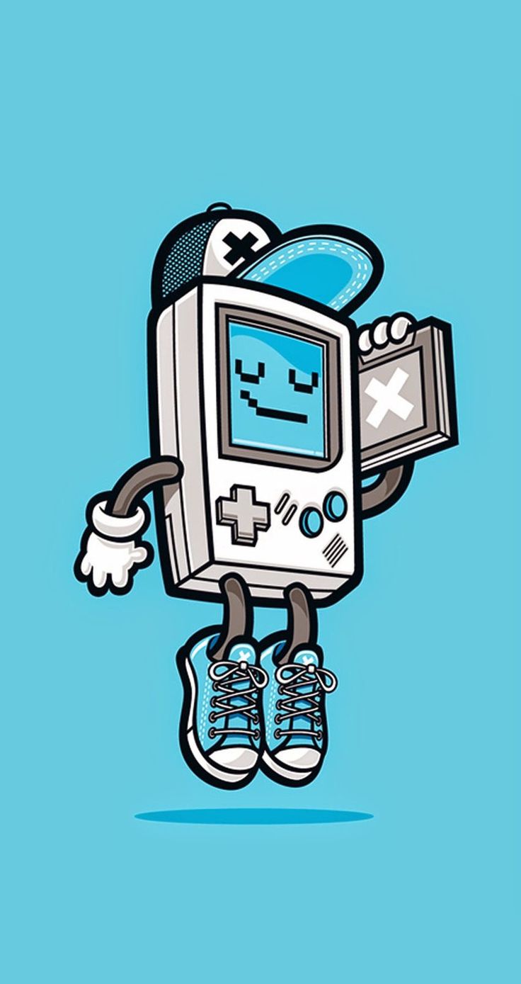 Gambar Cartoon Autocollants Cool Game Boy- WallpaperUse