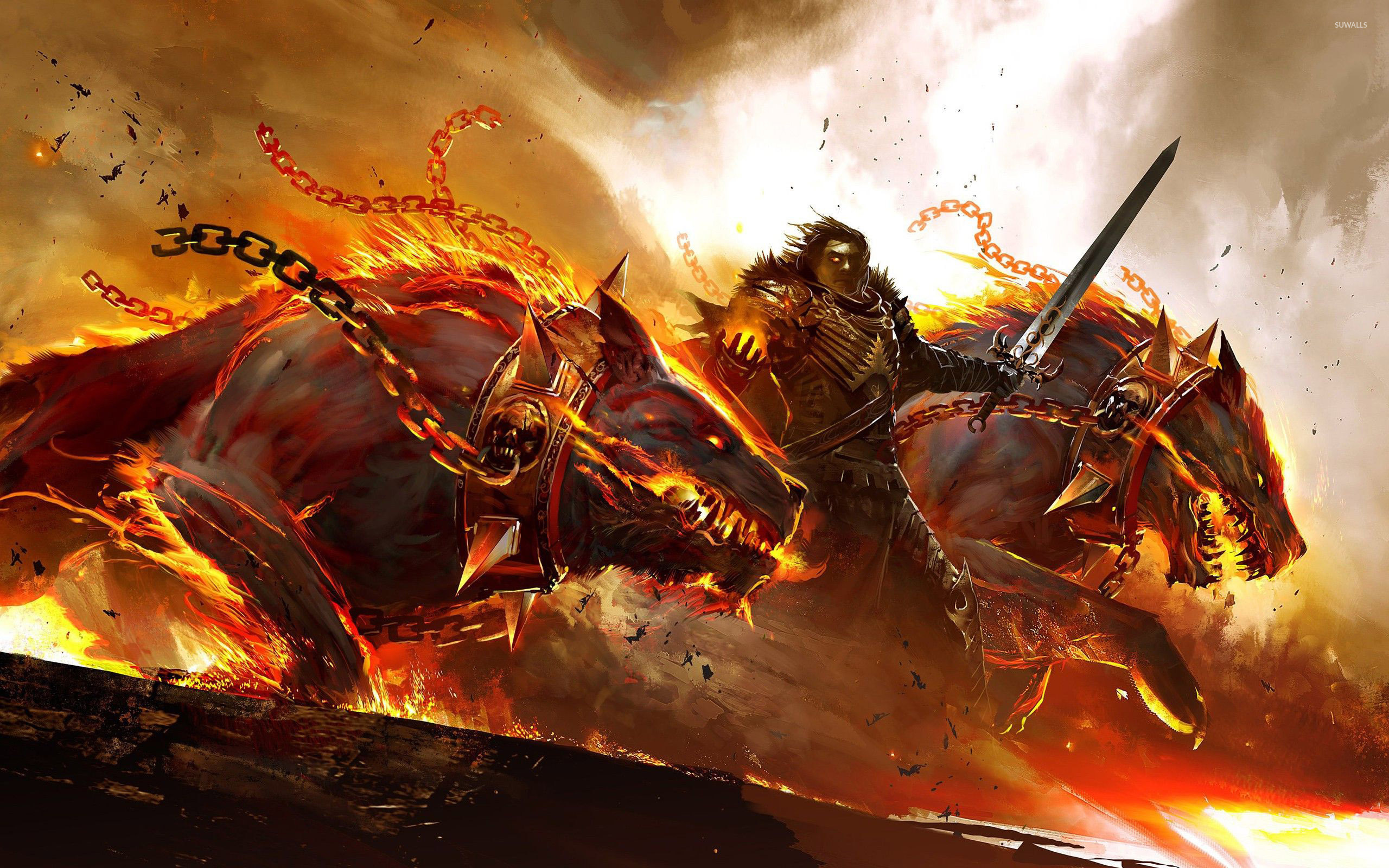 guild wars 2 wallpaper,demon,cg artwork,geological phenomenon,fictional ...