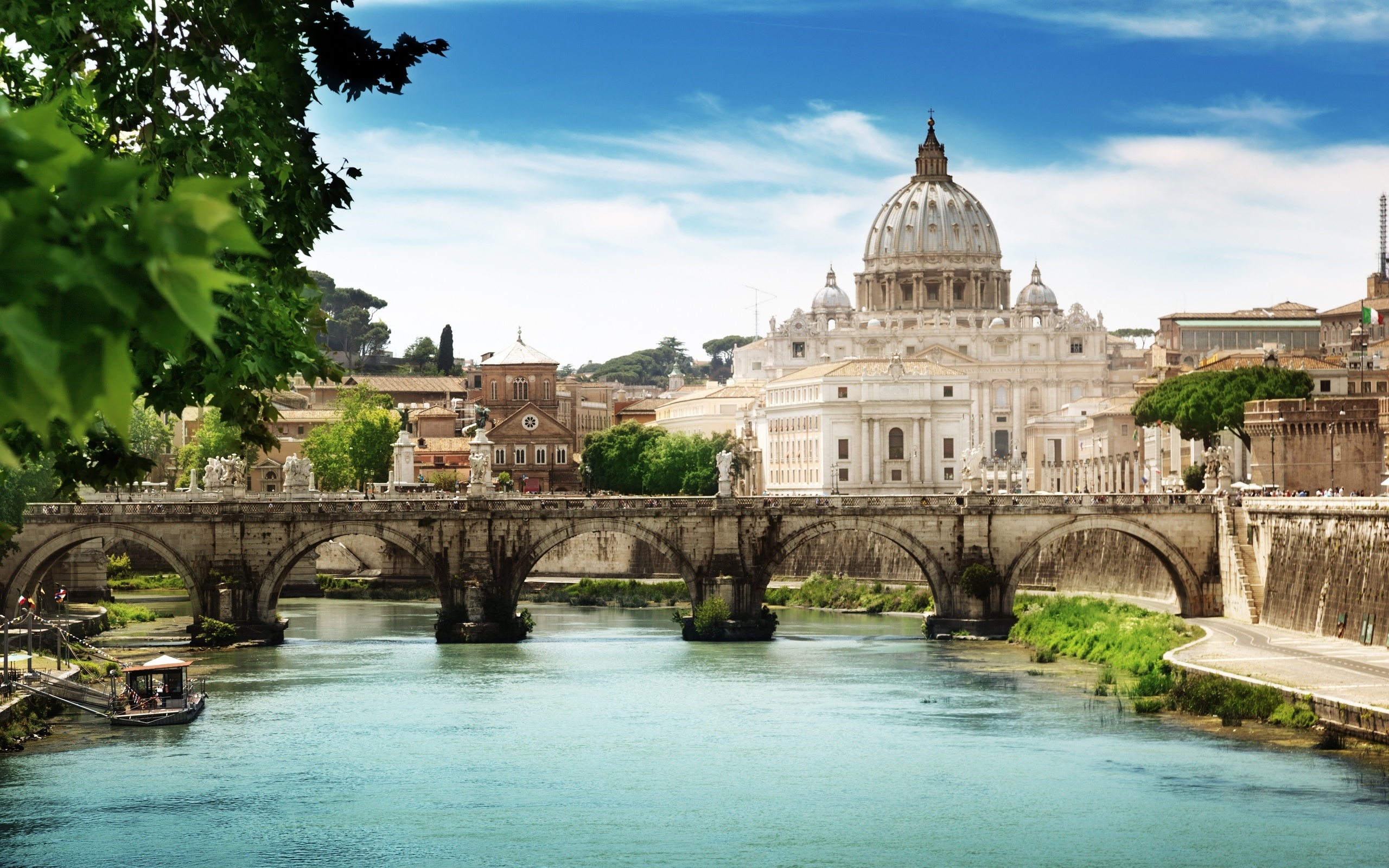 rome wallpaper,nature,river,landmark,natural landscape,building ...