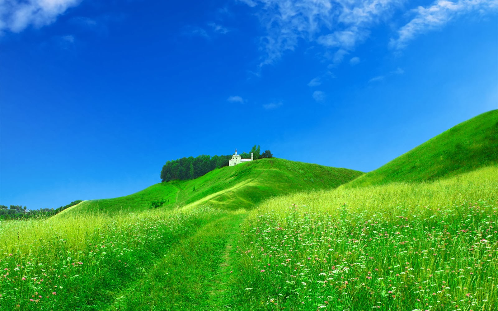 hill wallpaper,grassland,natural landscape,green,nature,sky (#931014 ...
