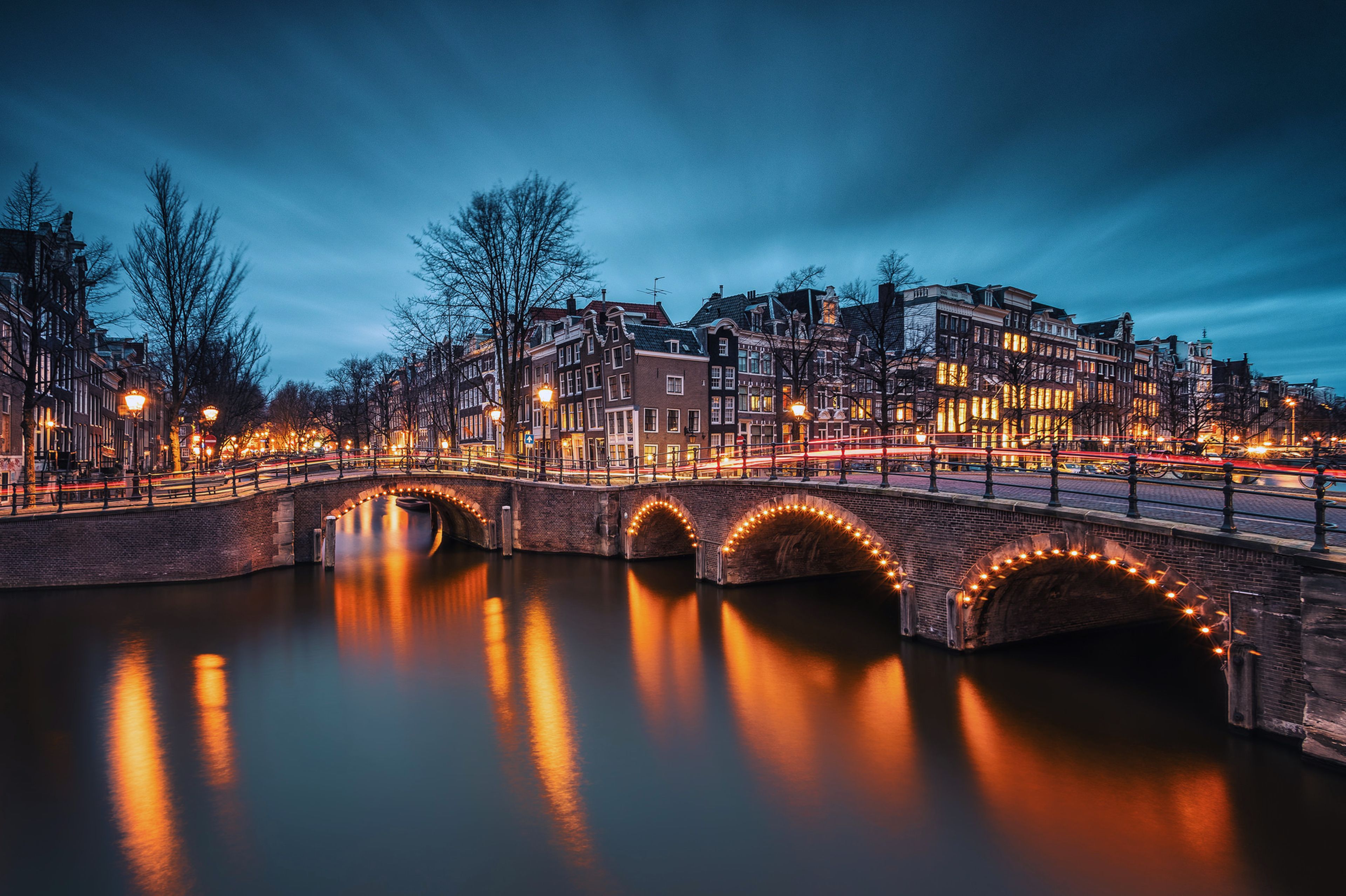 amsterdam wallpaper,sky,arch bridge,water,night,bridge (#944801 ...