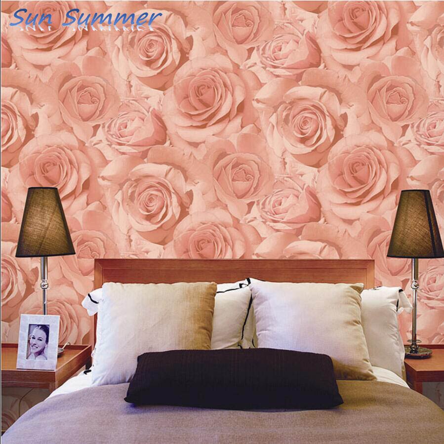 wallpaper dinding kamar tidur romantis,wall,bedroom,wallpaper,room,pink ...