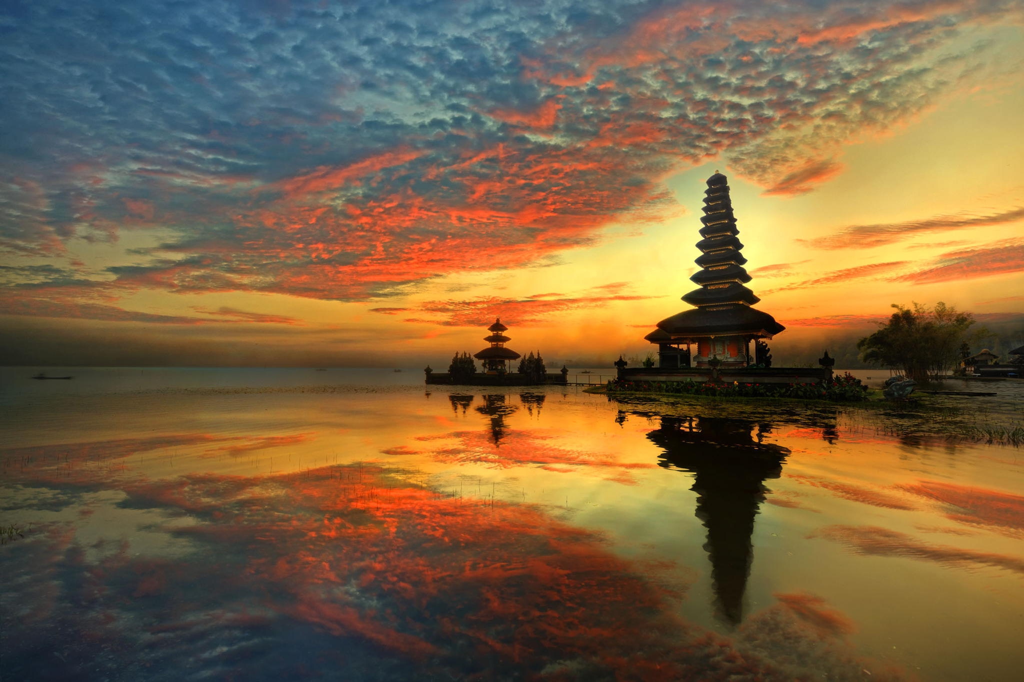 bali wallpaper,sky,natural landscape,nature,reflection,afterglow ...