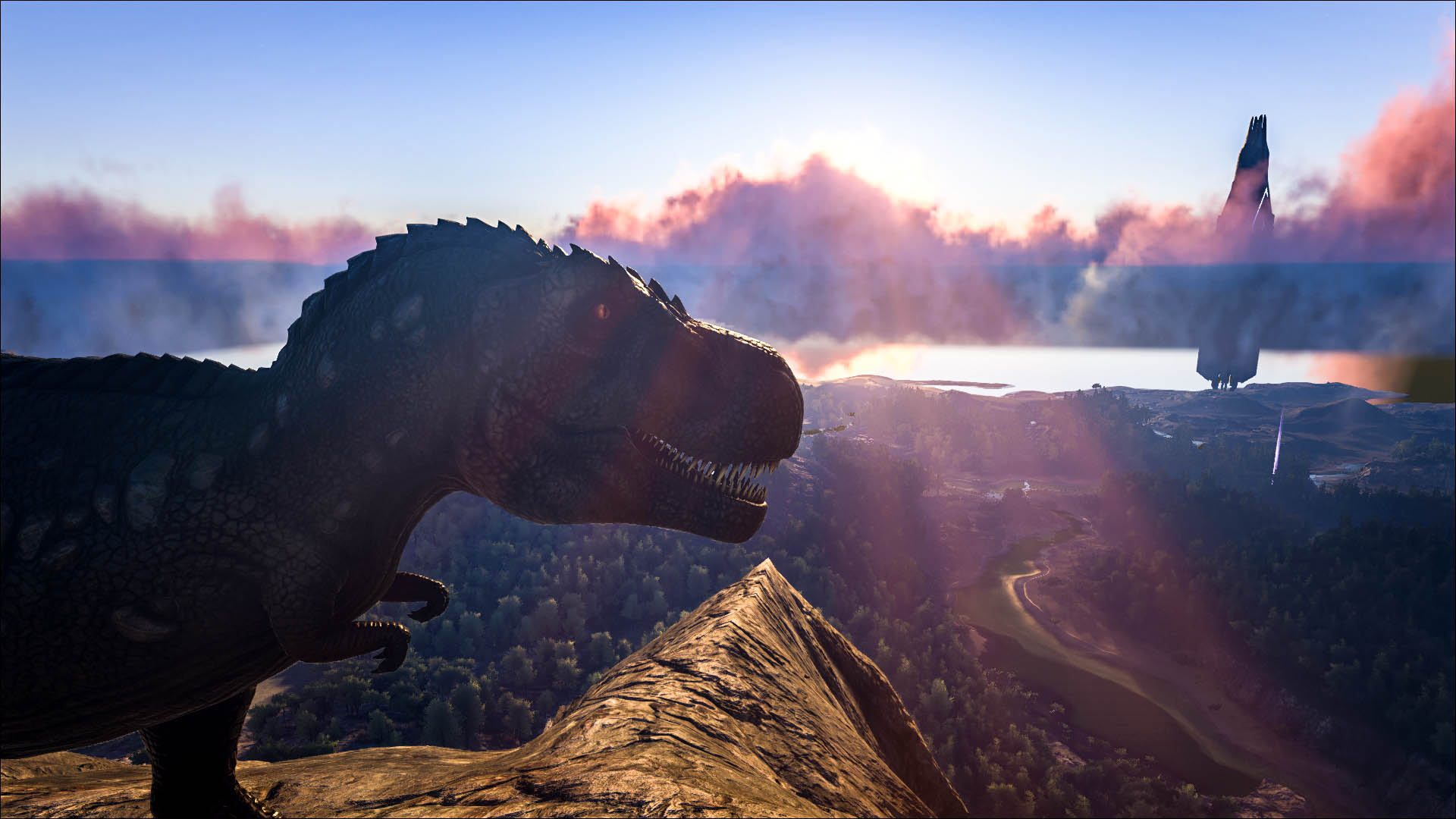 ark survival evolved wallpaper,sky,atmosphere,screenshot,mountain,cloud ...