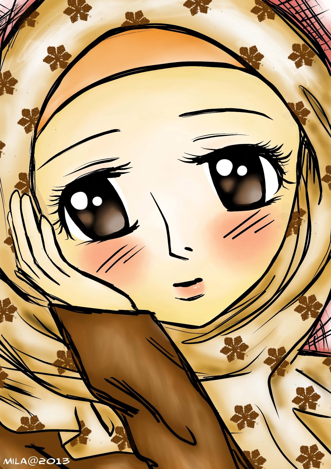 fond d'écran muslimah,visage,dessin animé,tête,front,illustration ...