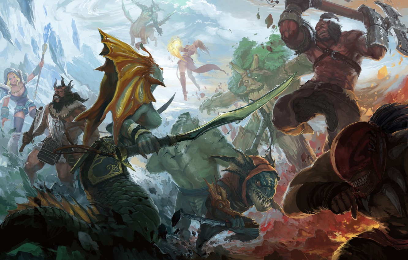 Photo Wallpaper Art, Slayer, Battle, Crystal Maiden, - Dota 1 Fan Art ...